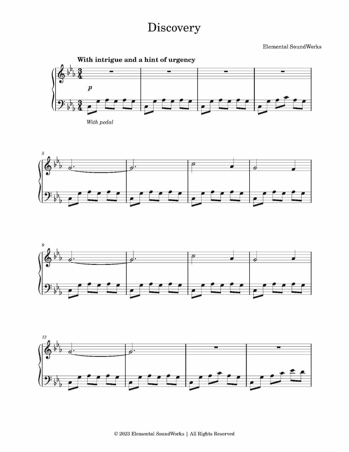 "Discovery" Piano Sheet Music – Elemental SoundWorks