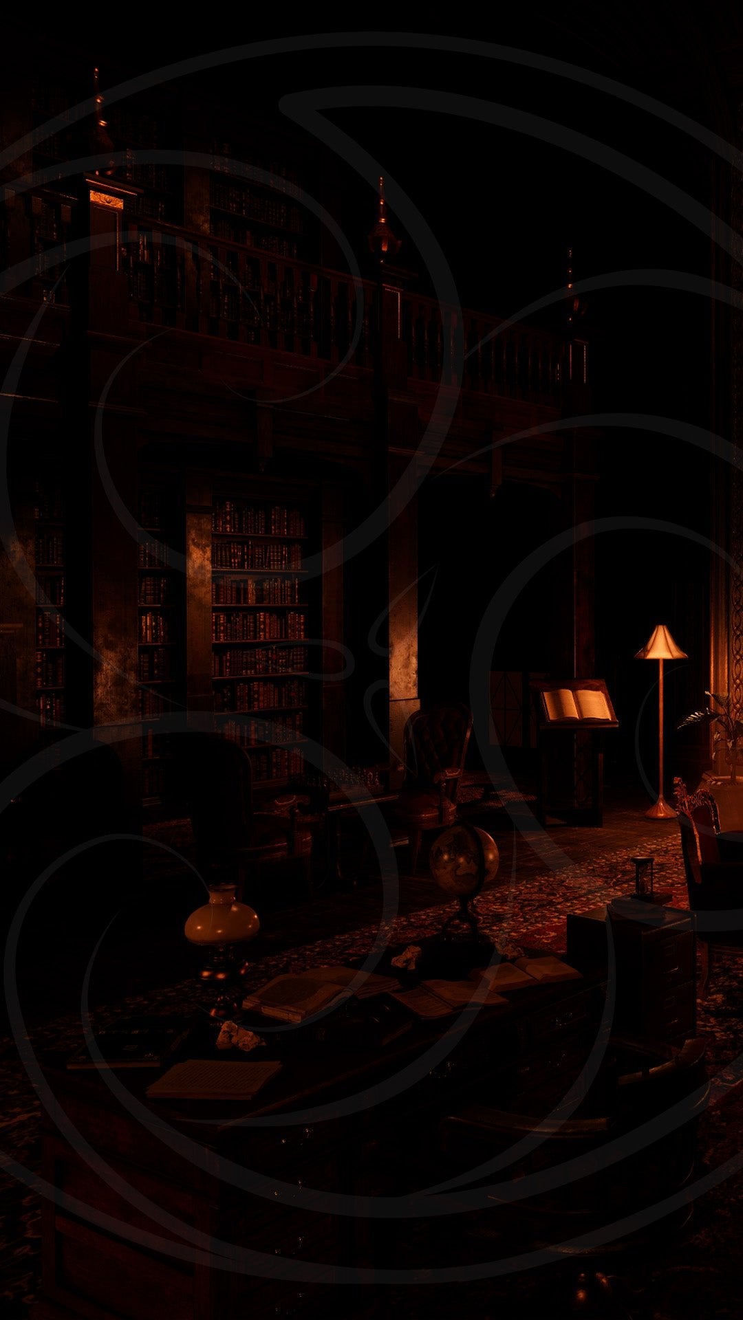 Dark Victorian Library Background – Elemental SoundWorks