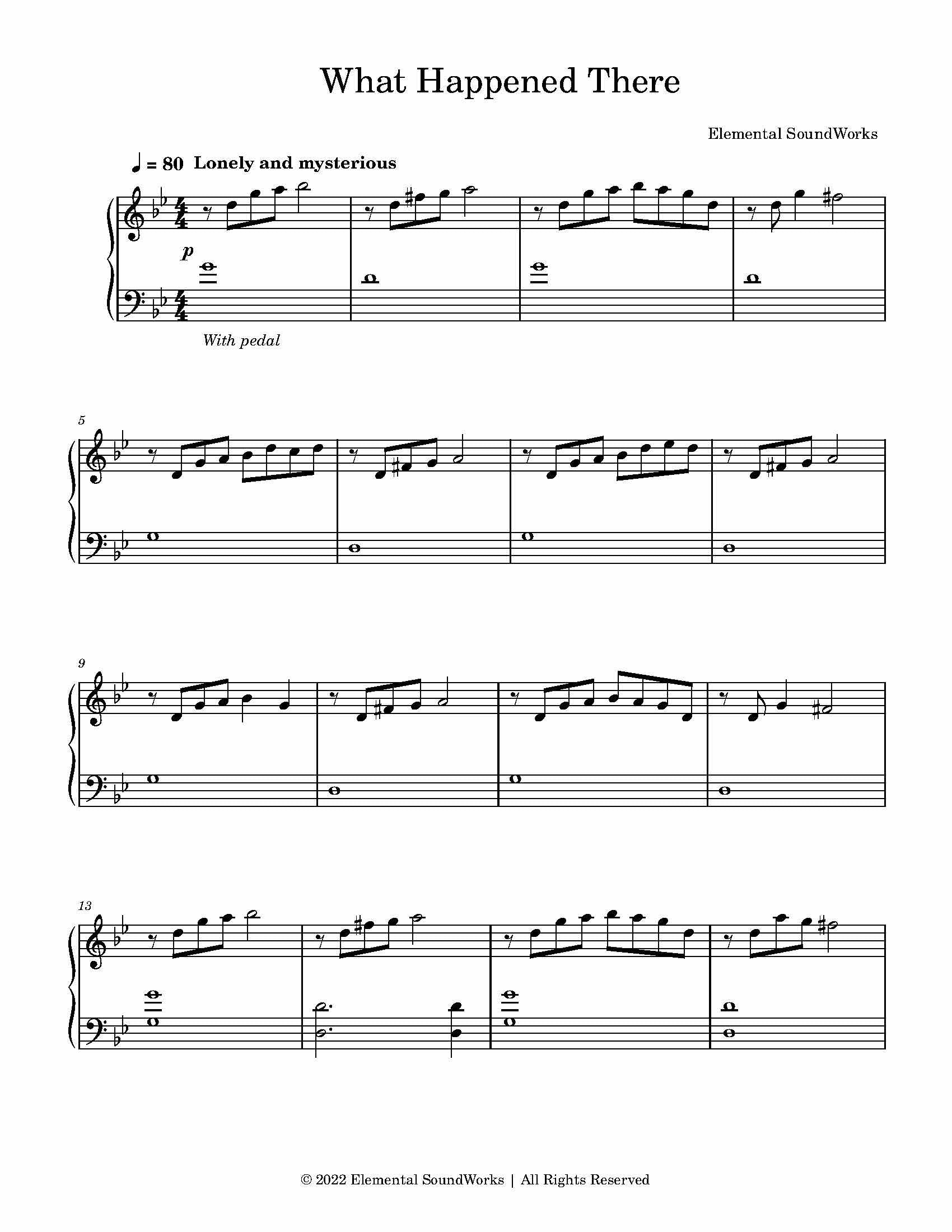 "What Happened There" Piano Sheet Music – Elemental SoundWorks